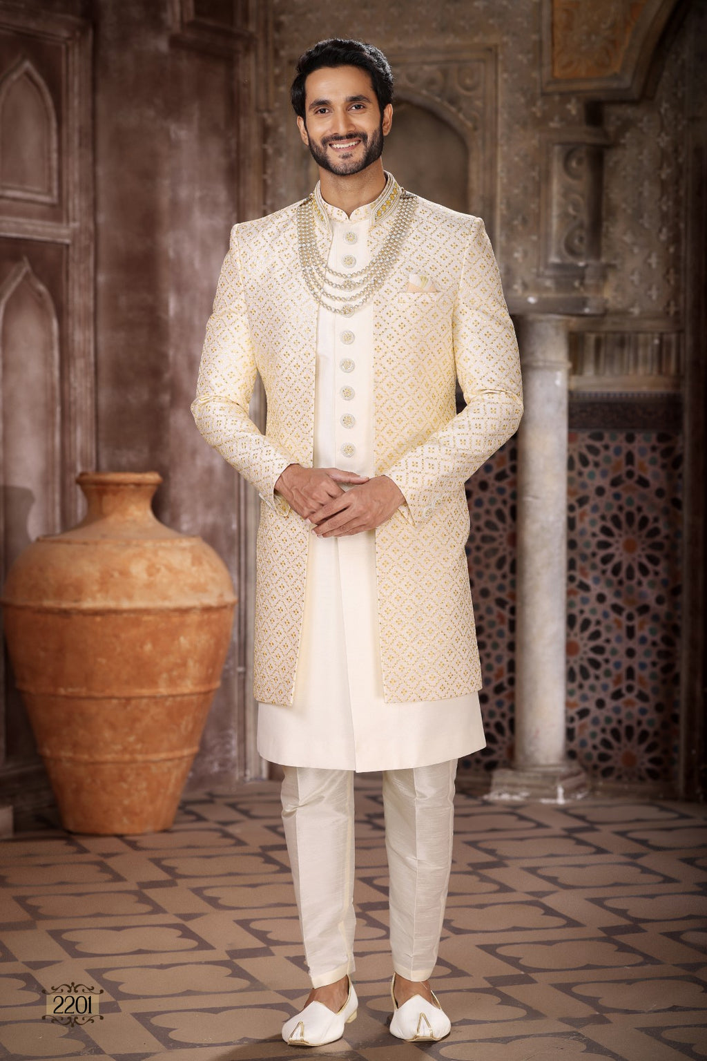 Semi Indo-Western Sherwani For Men – Roop Sari Palace
