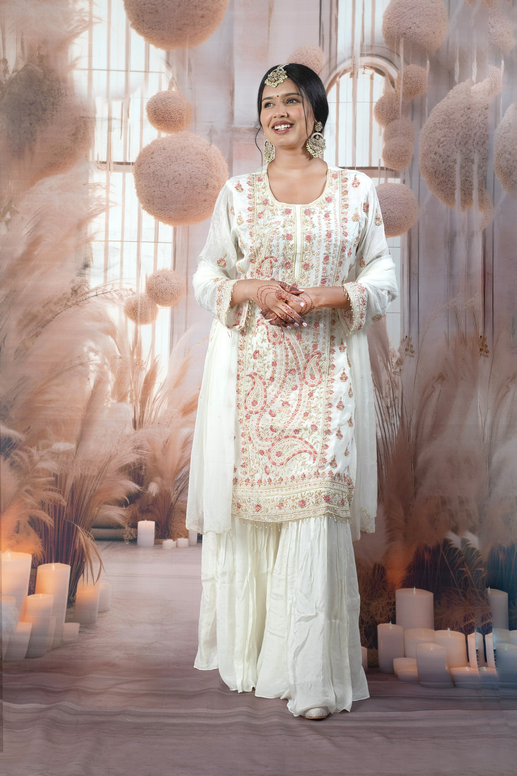 Elegant White Ladies Suits – Roop Sari Palace