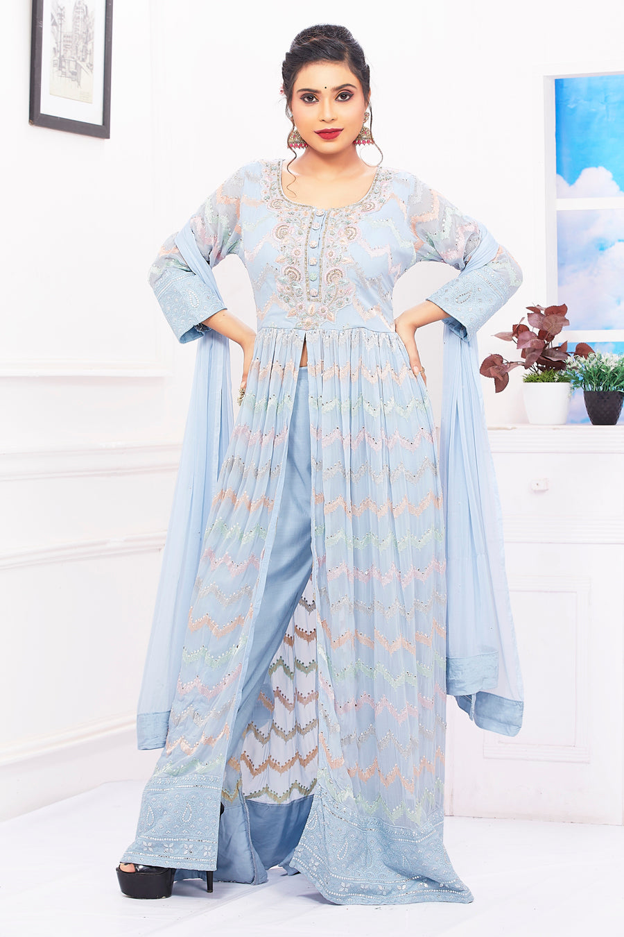 Nyara Cut fancy Gown With Pant – Roop Sari Palace